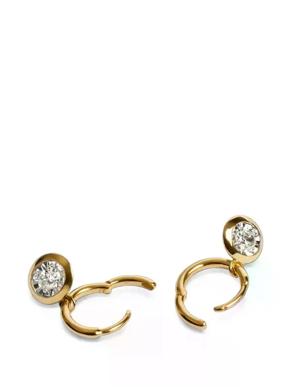Monica Vinader Oval Diamond Huggie Earrings