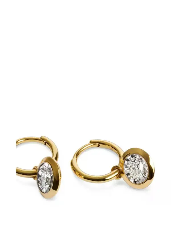 Monica Vinader Oval Diamond Huggie Earrings