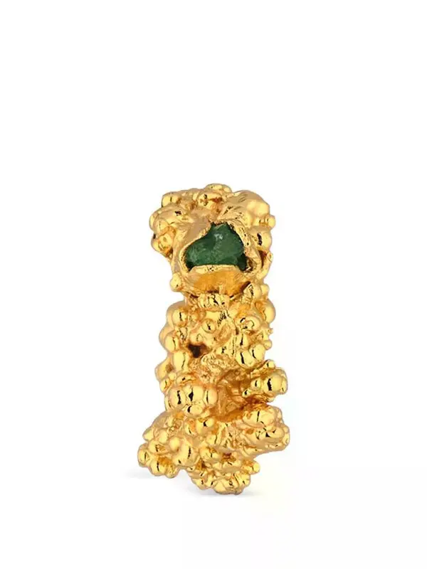 FENOMENA Aura Emerald Ear Cuff - Gold