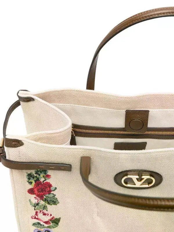 Valentino Garavani Small Antibes Linen Tote Bag