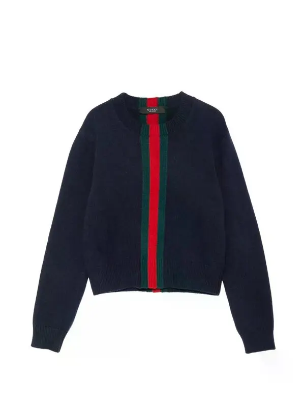 Gucci Web-stripe Wool Sweater - Blue