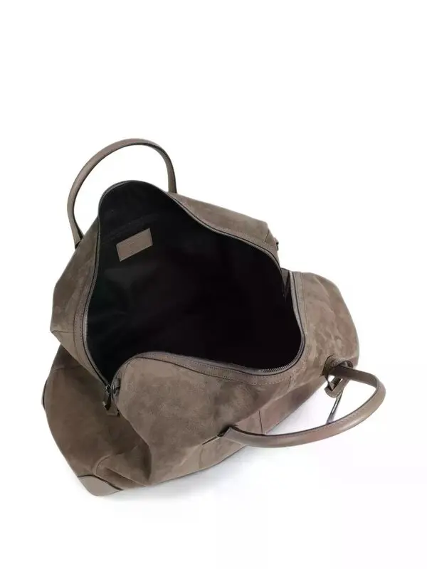 THE BRIDGE Suede Holdall Bag With Leather Trim - Grey