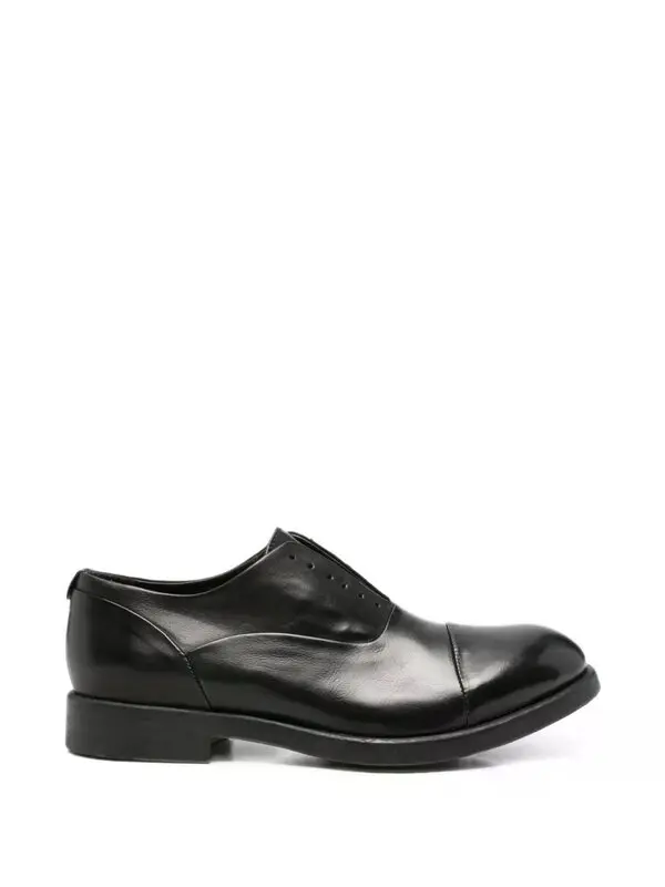 LEQARANT Cap-toe Leather Loafers - Black