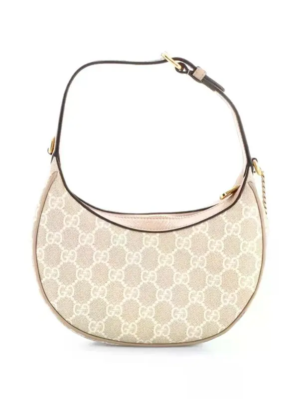 Gucci Interlocking G Patch Half Moon Mini Hobo Bag - Neutrals