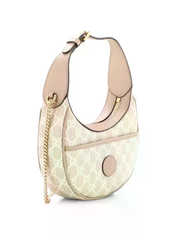 Gucci Interlocking G Patch Half Moon Mini Hobo Bag - Neutrals