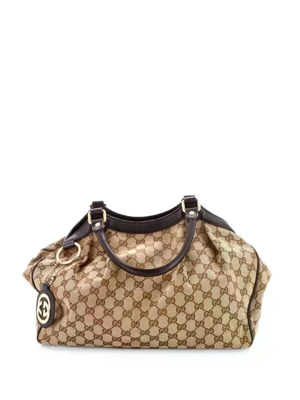 Gucci Sukey Gg Canvas With Leather Medium Tote Bag - Brown