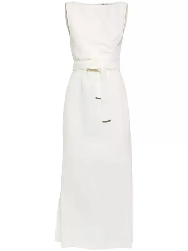 Brunello Cucinelli Belted Sleeveless Dress