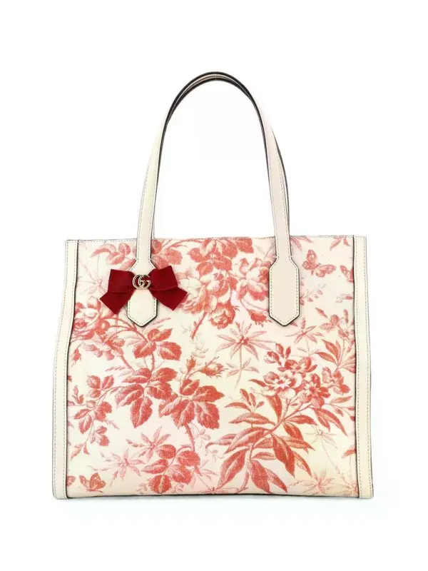 Gucci Gg Ribbon Coated Printed Canvas Medium Tote Bag