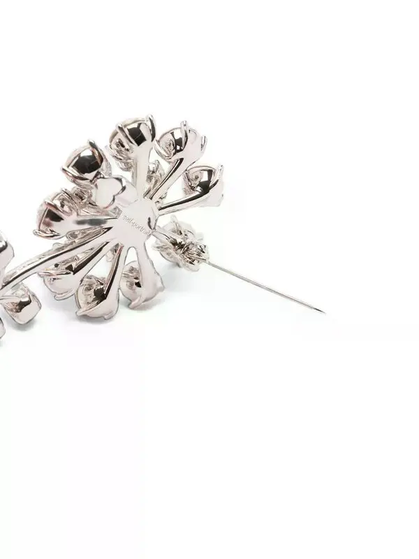 SELF-PORTRAIT Crystal-embellished Floral Brooch