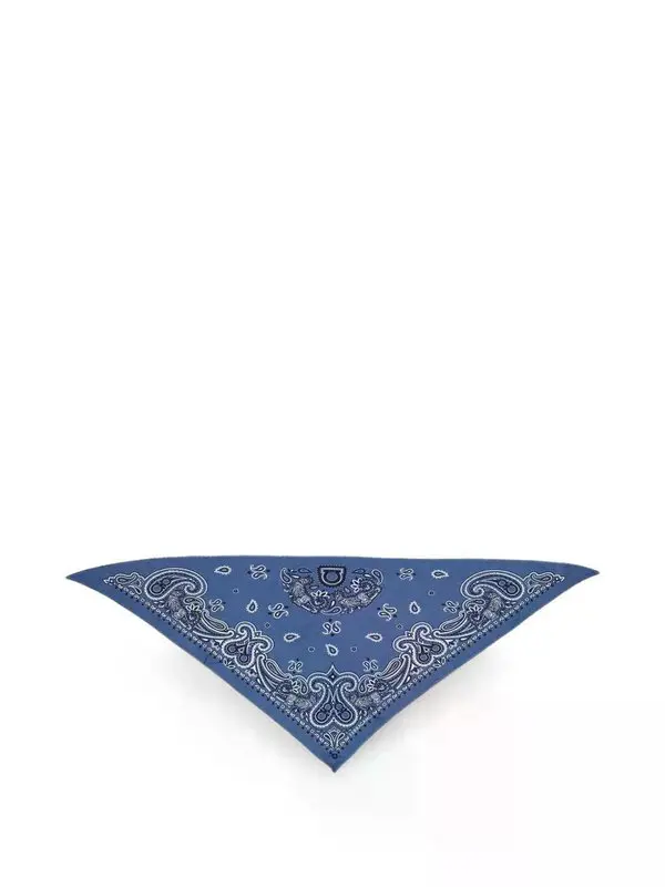 FERRAGAMO Arabesque Print Triangle Scarf - Blue