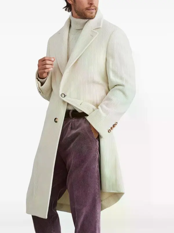 Brunello Cucinelli Long Ribbed Cashmere Coat