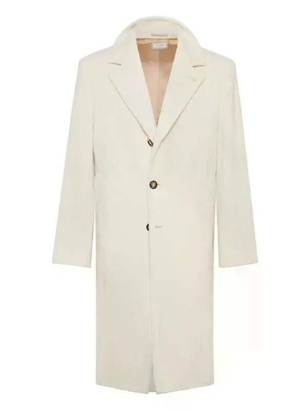Brunello Cucinelli Long Ribbed Cashmere Coat