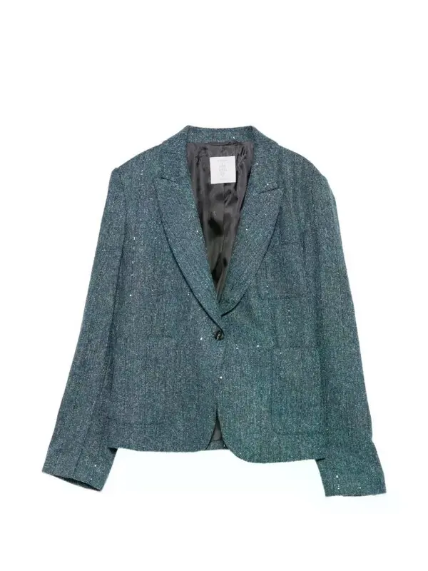 Eleventy Sequin-embellished Pinstripe Jacket - Blue