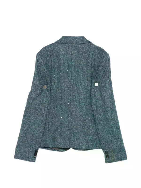 Eleventy Sequin-embellished Pinstripe Jacket