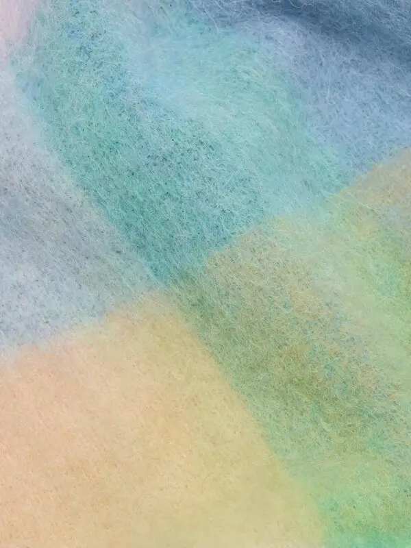 Acne Studios Mohair Check Scarf - Blue