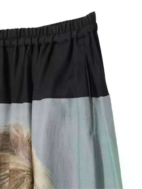 Undercover Graphic Print Pleated Hem A-line Skirt