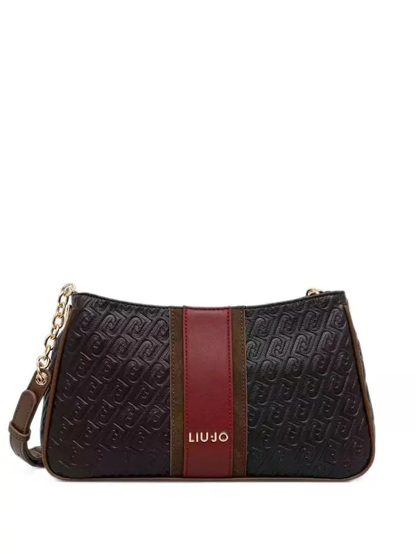 Liu Jo Small Logo-embossed Striped Cross-body Bag - Brown