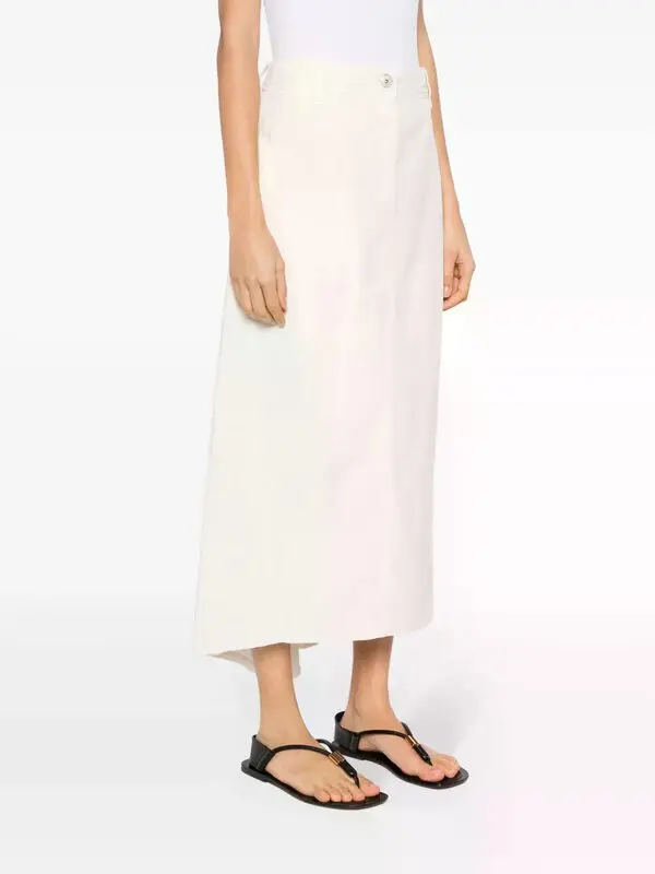 Brunello Cucinelli Asymmetric Denim Midi Skirt