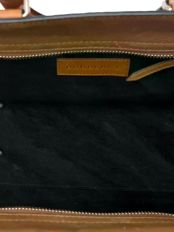 Burberry Harcourt Satchel With House Check Canvas Trim