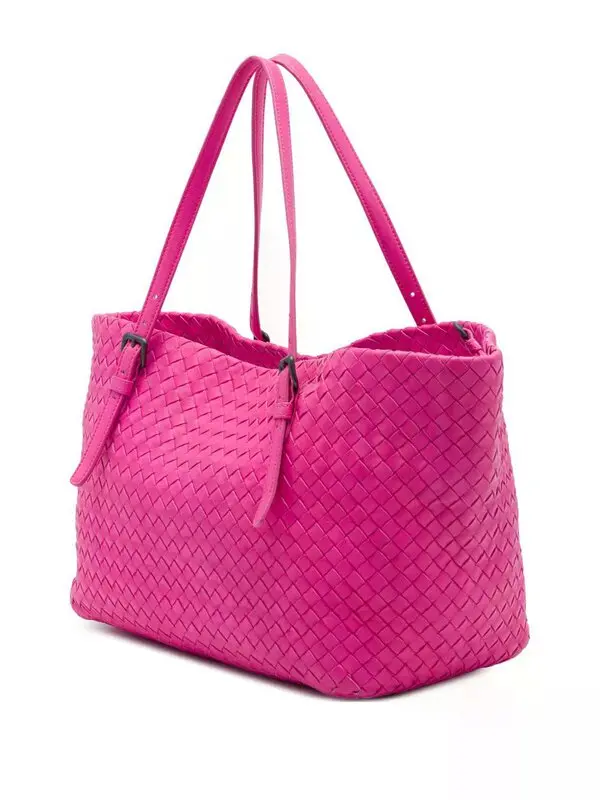 Bottega Veneta 2012-2026 Medium Nappa Intrecciato Cesta Tote Bag - Pink