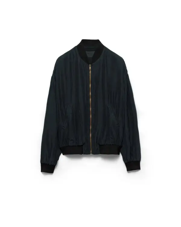Prada Silk Bomber Jacket - Black