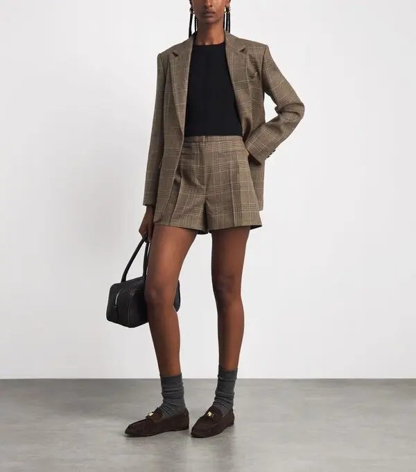 Sandro Wool Check Shorts