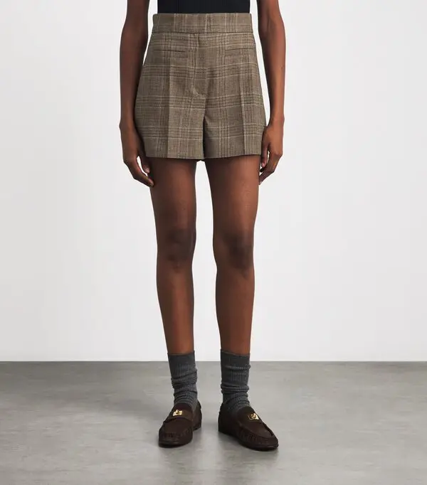 Sandro Wool Check Shorts