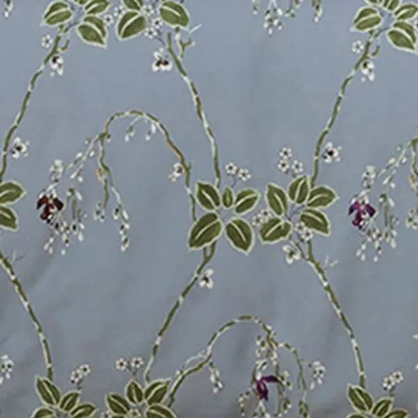 YVES DELORME Organic Cotton Rameau Fitted Sheet - Blue