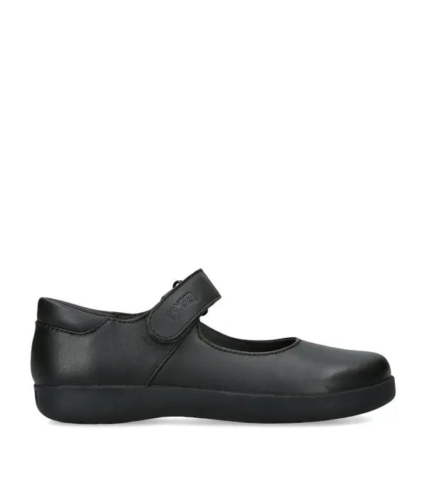 Camper Leather Spiral Comet Mary Janes - Black