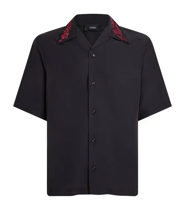 Amiri Embroidered-collar Shirt - Black