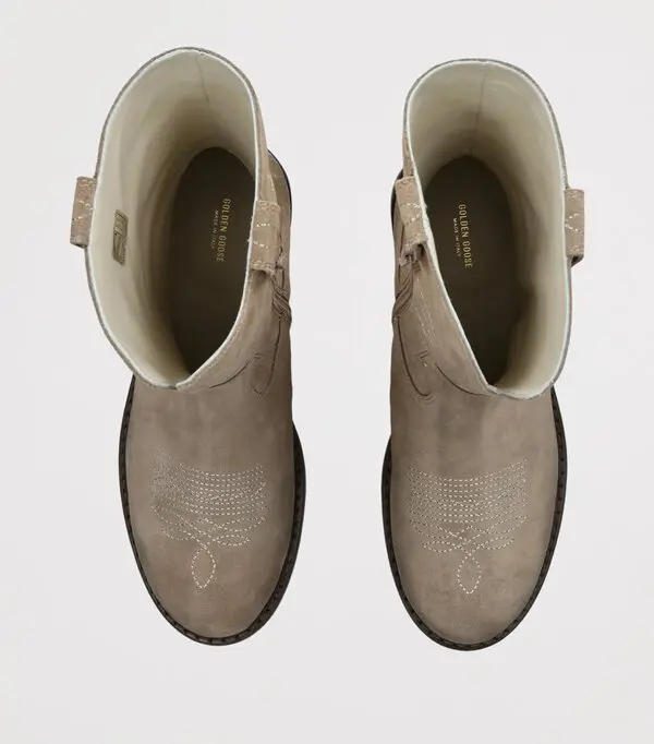 GOLDEN GOOSE Suede Embroidered Ankle Boots