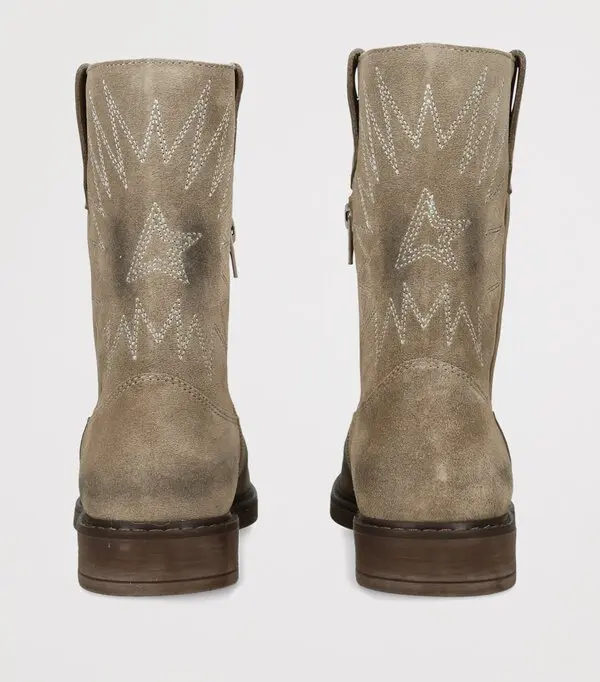 GOLDEN GOOSE Suede Embroidered Ankle Boots