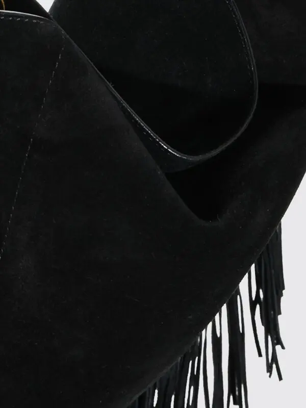 Isabel Marant Étoile Suede Shoulder Bag With Fringes - Black