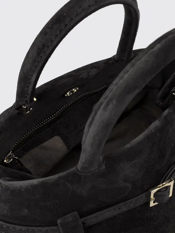 Manu Atelier Suede Handbag With Buckled Detail