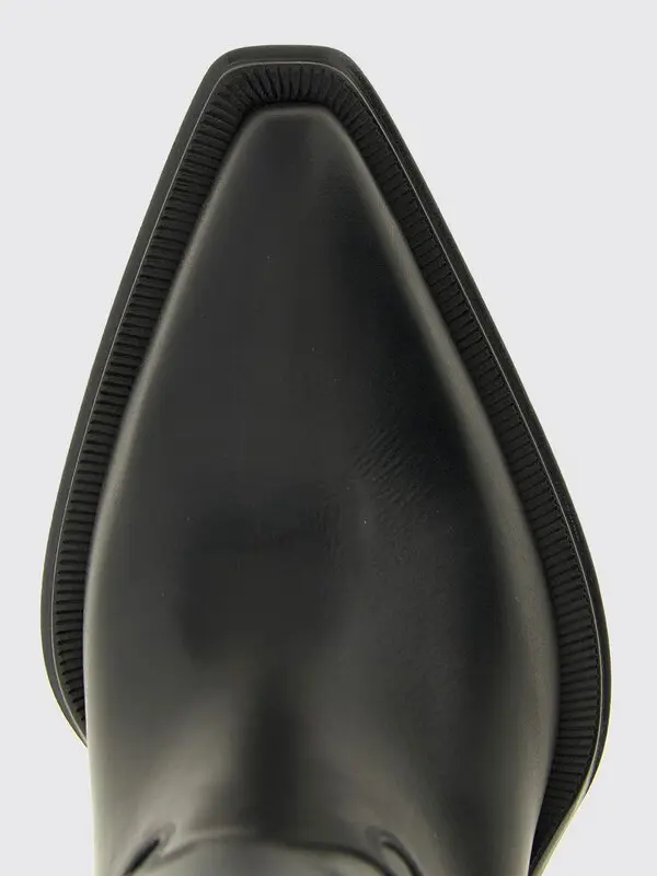 Chloé Knee-high Calfskin Cowboy Boots With Flared Heel - Black