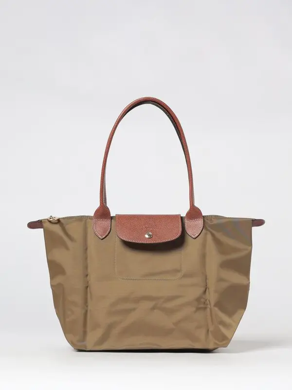 Longchamp Le Pliage Original Shoulder Bag In Recycled Nylon With Leather Handles - Olive