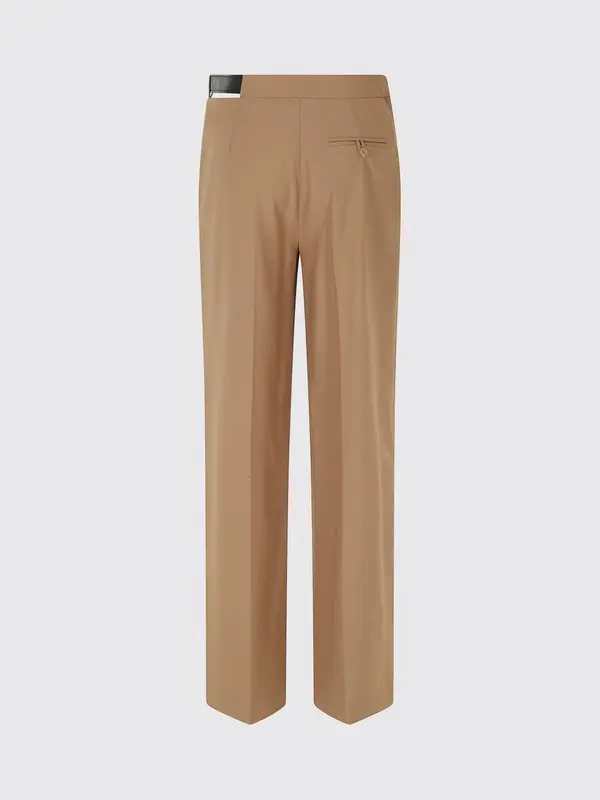 SEMICOUTURE High-waisted Skinny Trousers In Wool Blend With Cut-out Detail - Brown