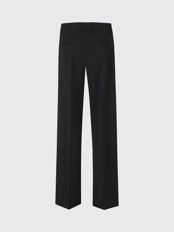 DONDUP High-waisted Pleated Palazzo Trousers In Silk Blend - Black