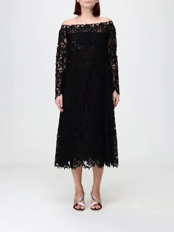Fendi A-line Lace Midi Dress