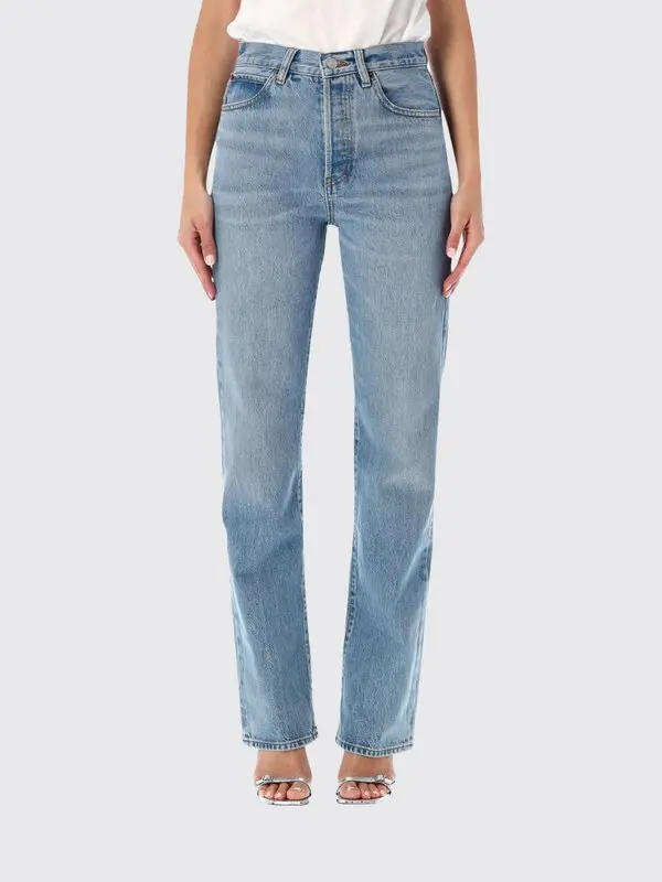 FRAME The Vertical High-waisted Straight Jeans - Denim