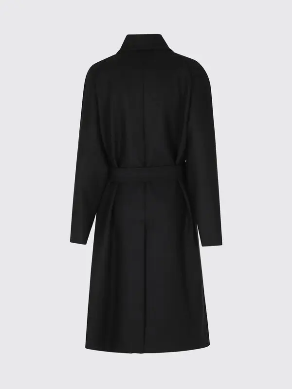 FAY Long Double-breasted Wool And Cashmere Coat With Belt And Toggles - Black