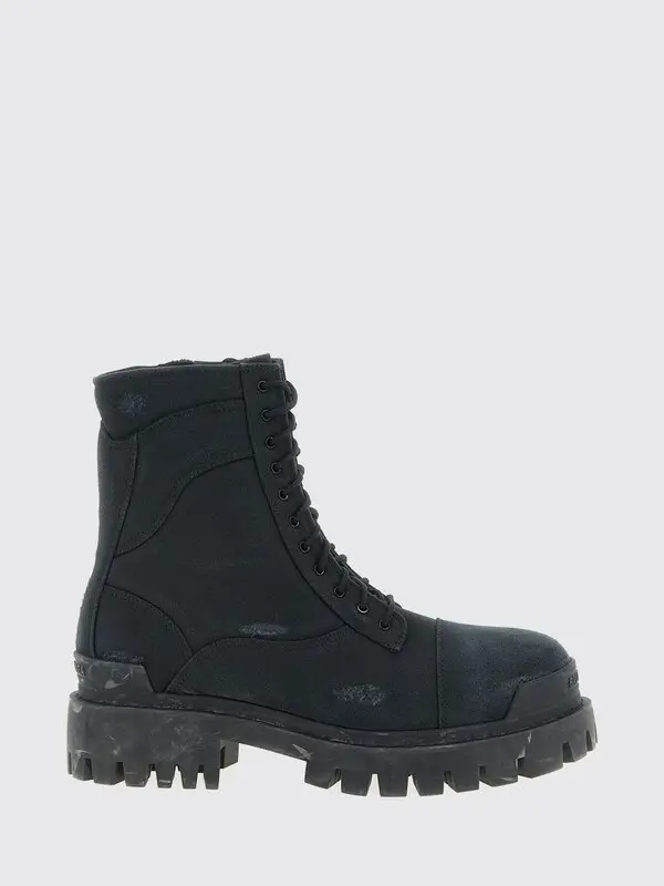 Balenciaga Lace-up Combat Boots - Black