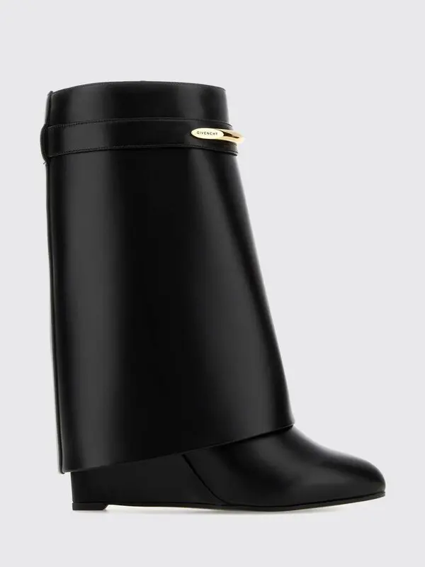 Givenchy Leather Wedge Boots - Black