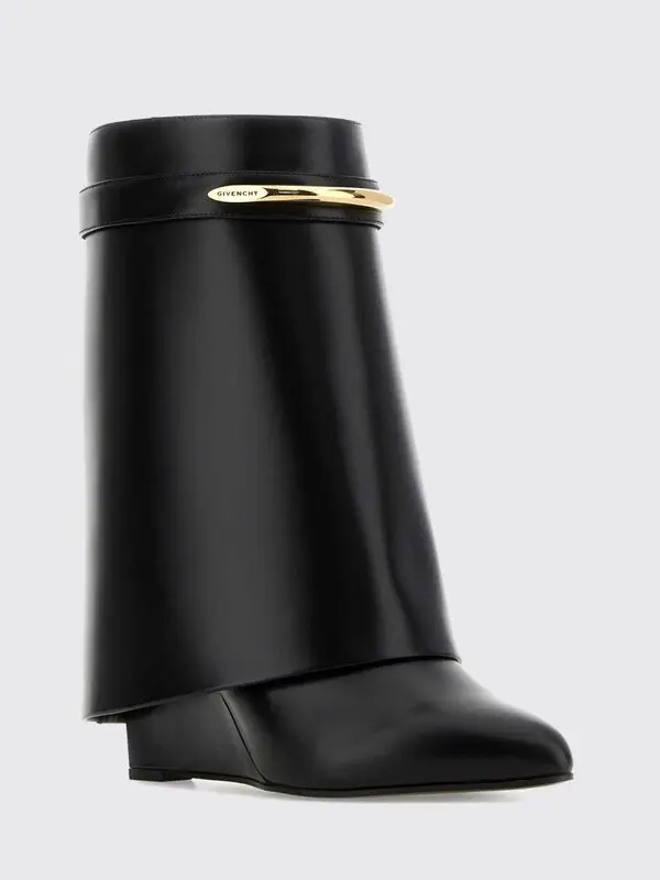 Givenchy Leather Wedge Boots - Black