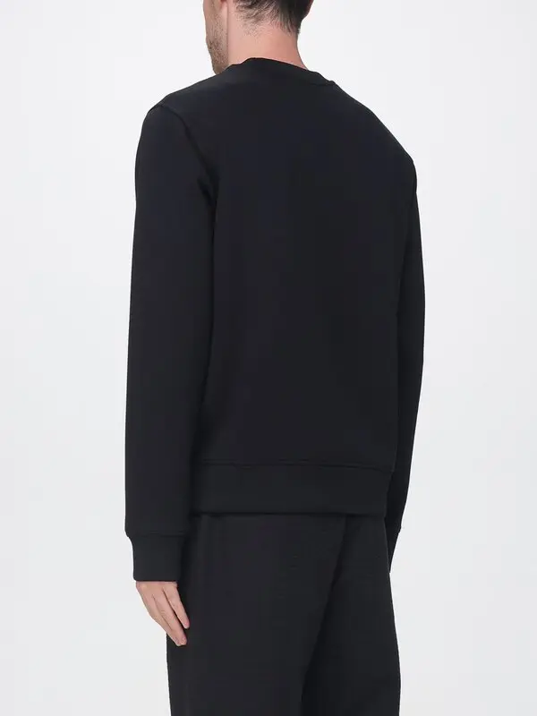 Emporio Armani High Neck Zip-up Sweatshirt With Eagle Logo - Navy