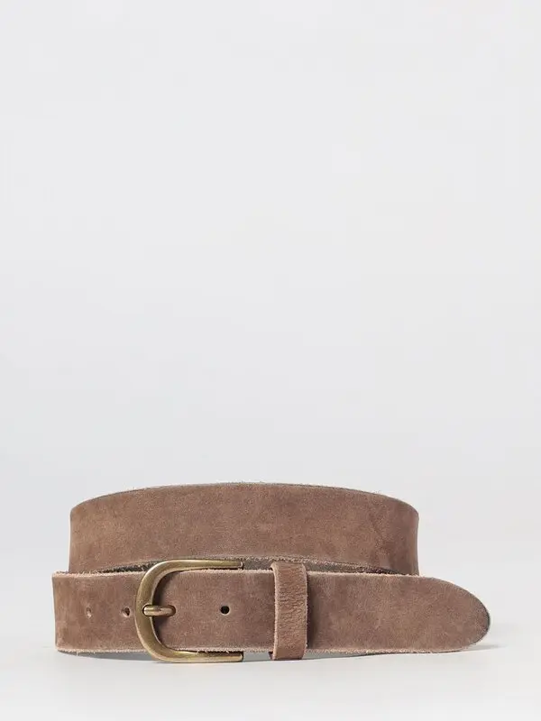 SEBAGO Suede Leather Belt With Pin Buckle - Beige