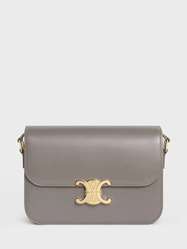 Celine Mini Bag With Gold Tone Clasp - Grey