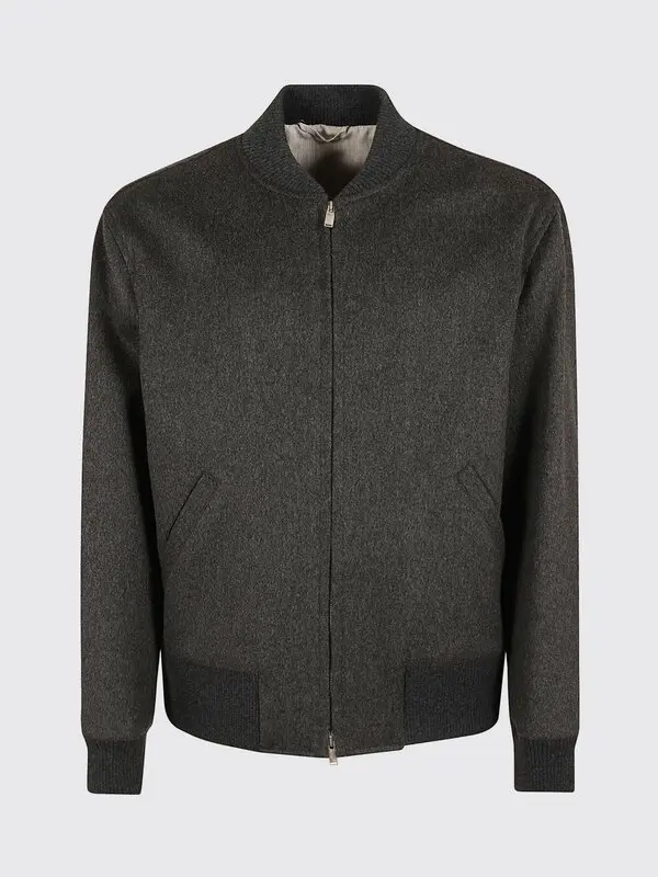 LARDINI Pure Virgin Wool Bomber Jacket - Grey