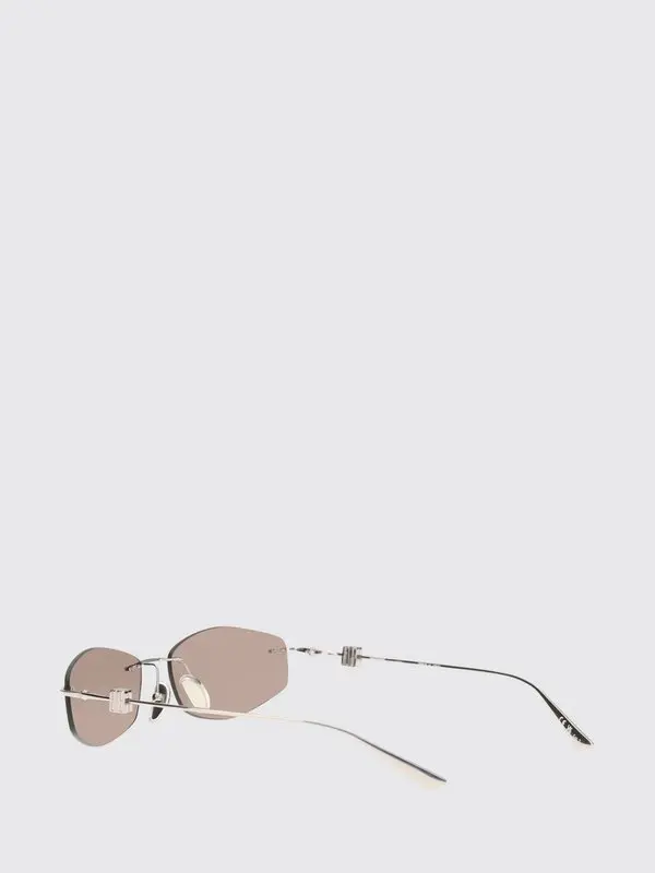 Balenciaga D-frame Nano Rectangular Metal Sunglasses With Tinted Lenses - Grey