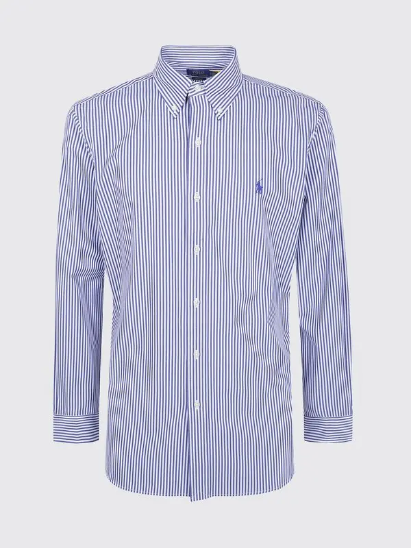 Polo Ralph Lauren Slim Fit Striped Stretch-cotton Shirt With Pony Logo - Blue 1